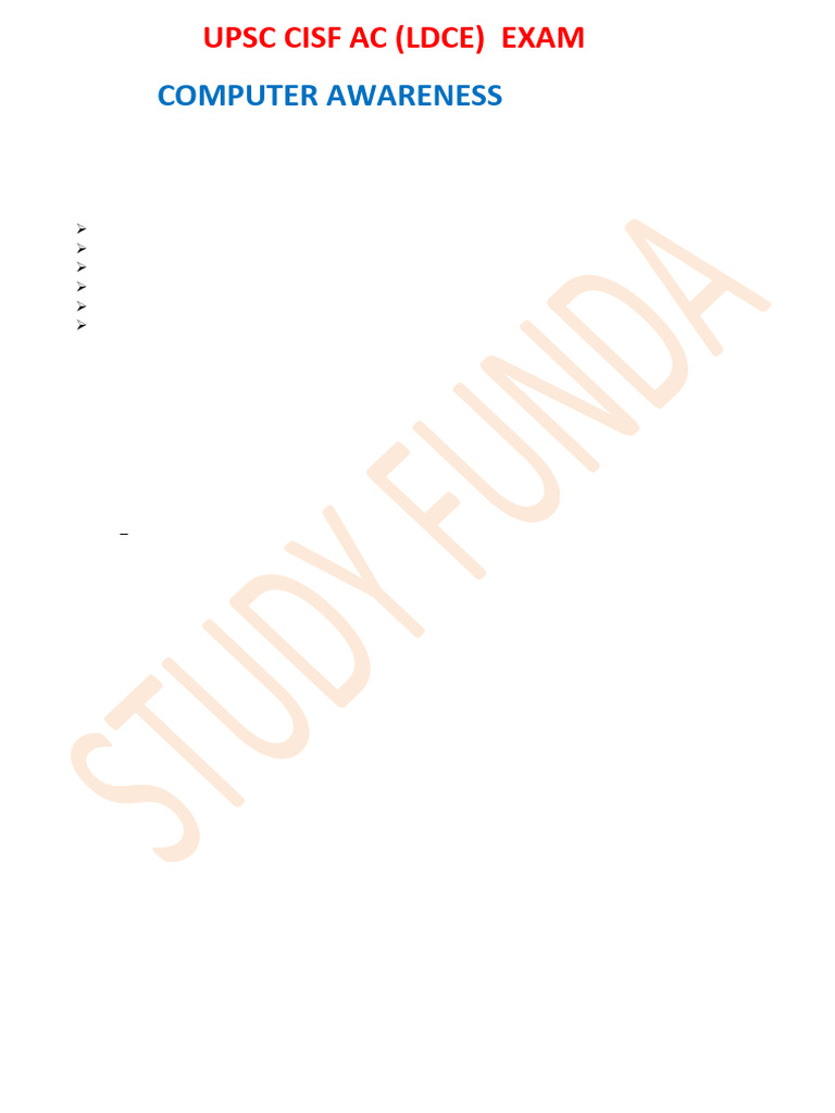 Computer Awareness 11765178 | PDF | Random Access Memory | Read Only Memory