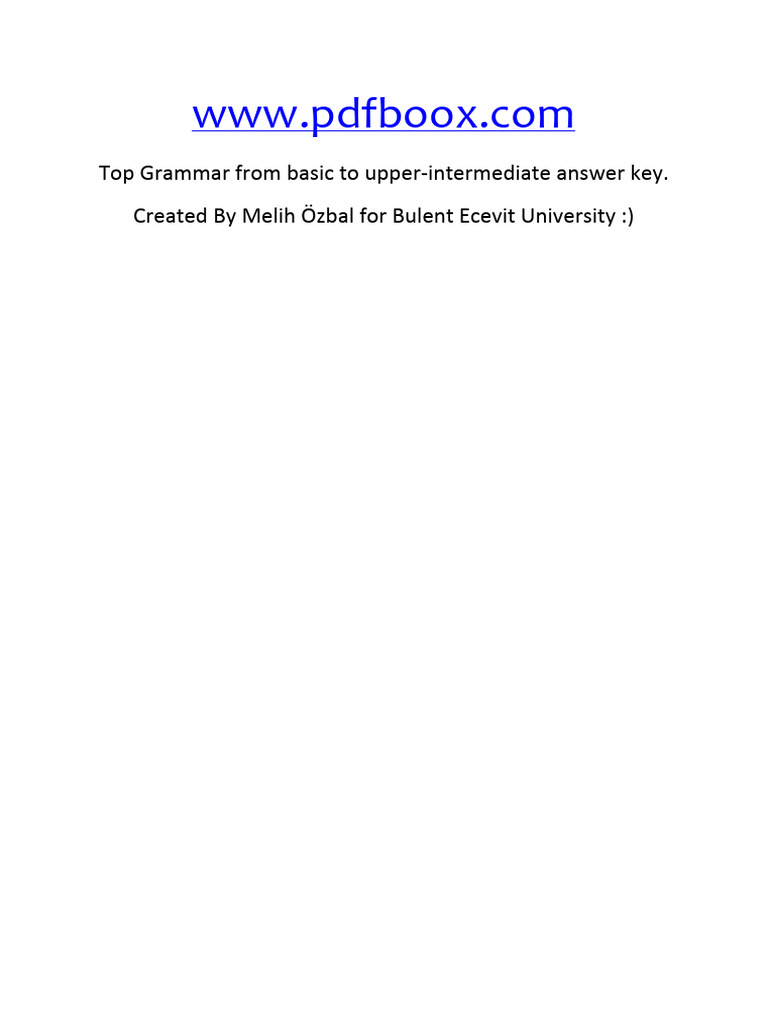 Top Grammar Answer Key | PDF