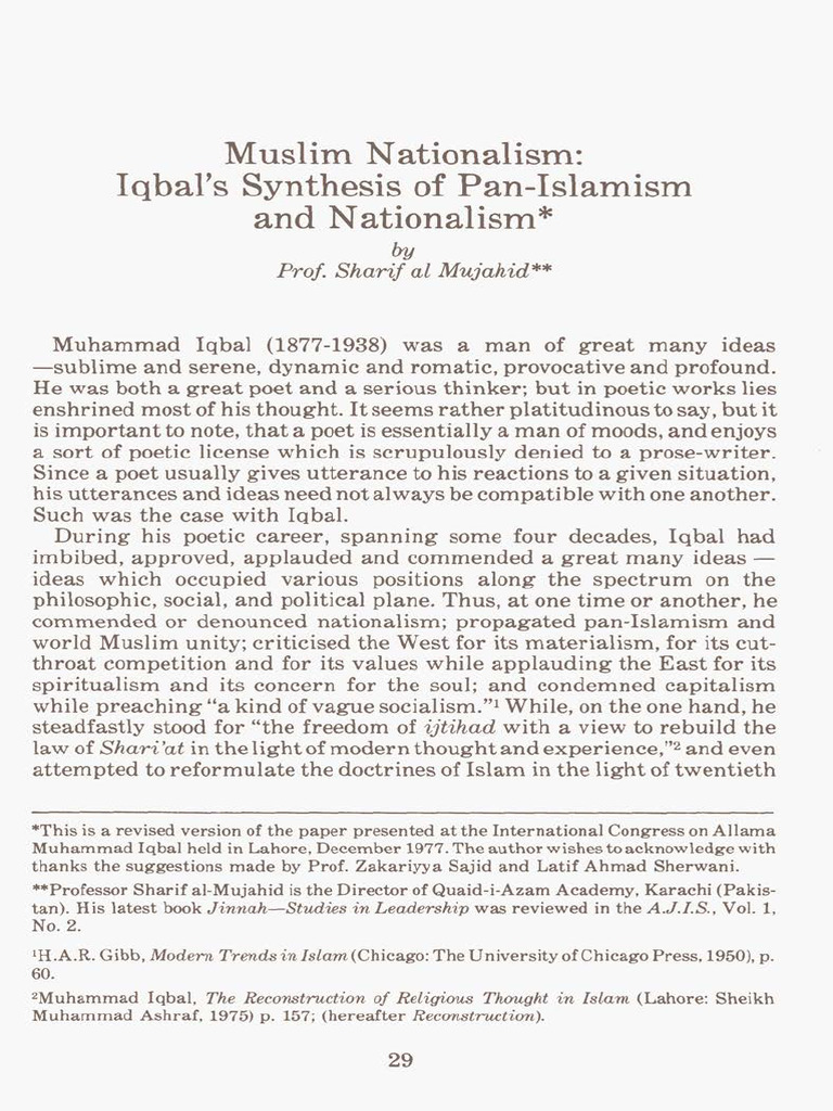 Pages From AJISS 2-1-3 Article 3 Muslim Nationalism Sharif Al Mujahid | PDF | Nationalism ...