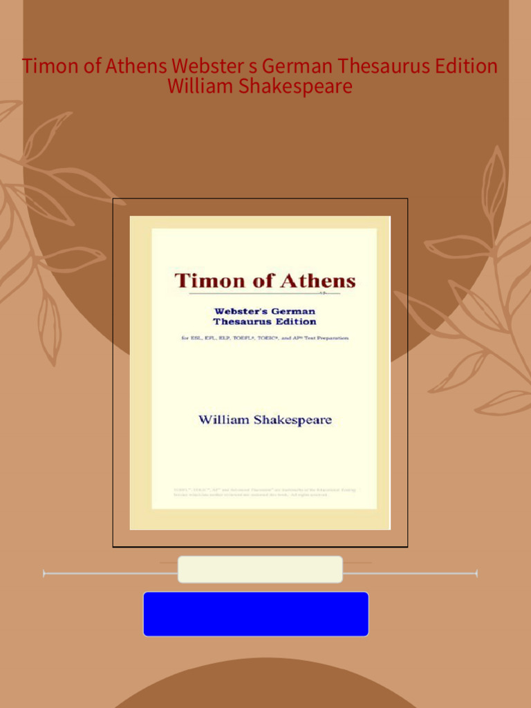 Instant Download Timon of Athens Webster S German Thesaurus Edition ...