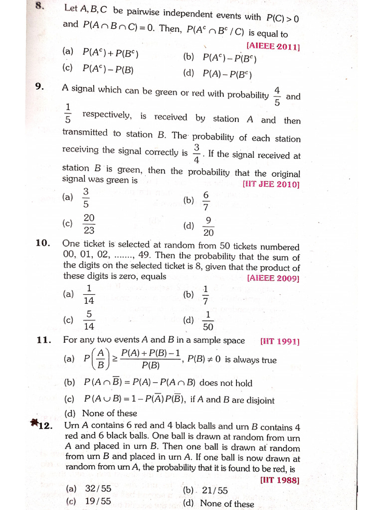 Probability Sheet | PDF