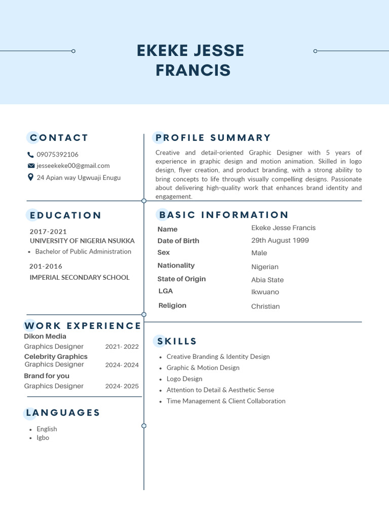 Ekeke Jesse Francis Graphic Design CV - 20250209 - 233338 - 0000 | PDF