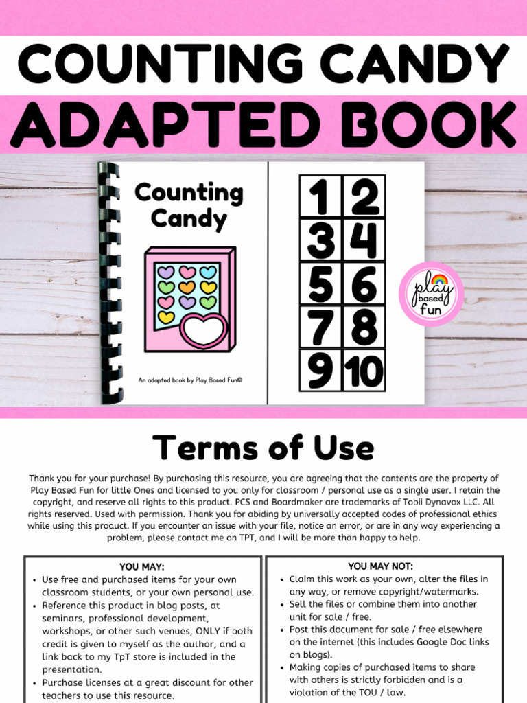 Valentines day counting adaptive book | PDF