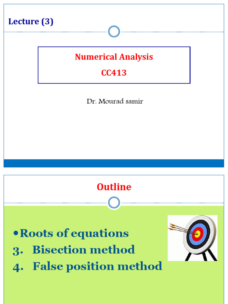 Bisection & False Position Methods | PDF | Mathematical Relations | Elementary Mathematics