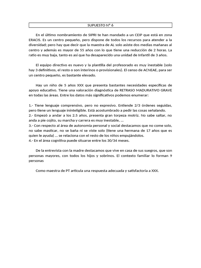 Supuesto #6 | PDF | Aprendizaje | Cognición