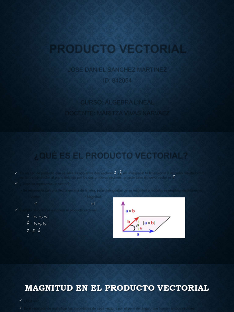 Producto Vectorial | PDF | Vector Euclidiano | Espacio vectorial