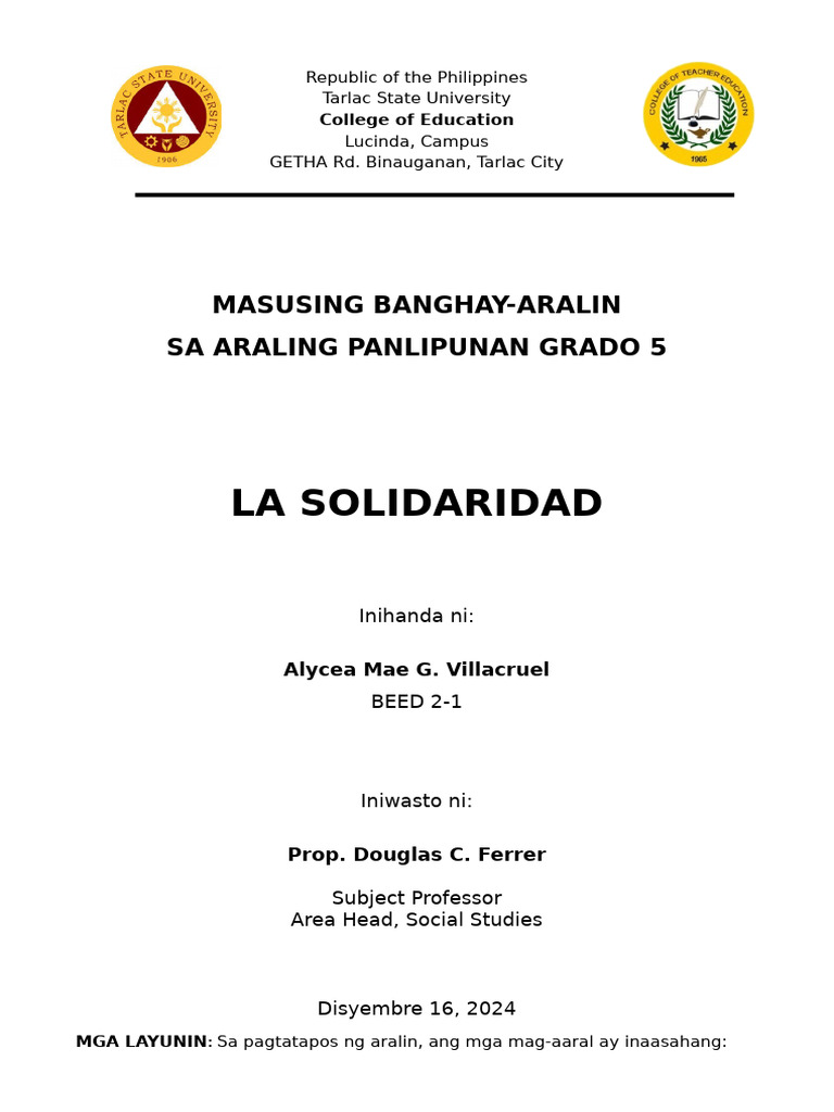 Aly Villacruel Lesson Plan Socstud | PDF