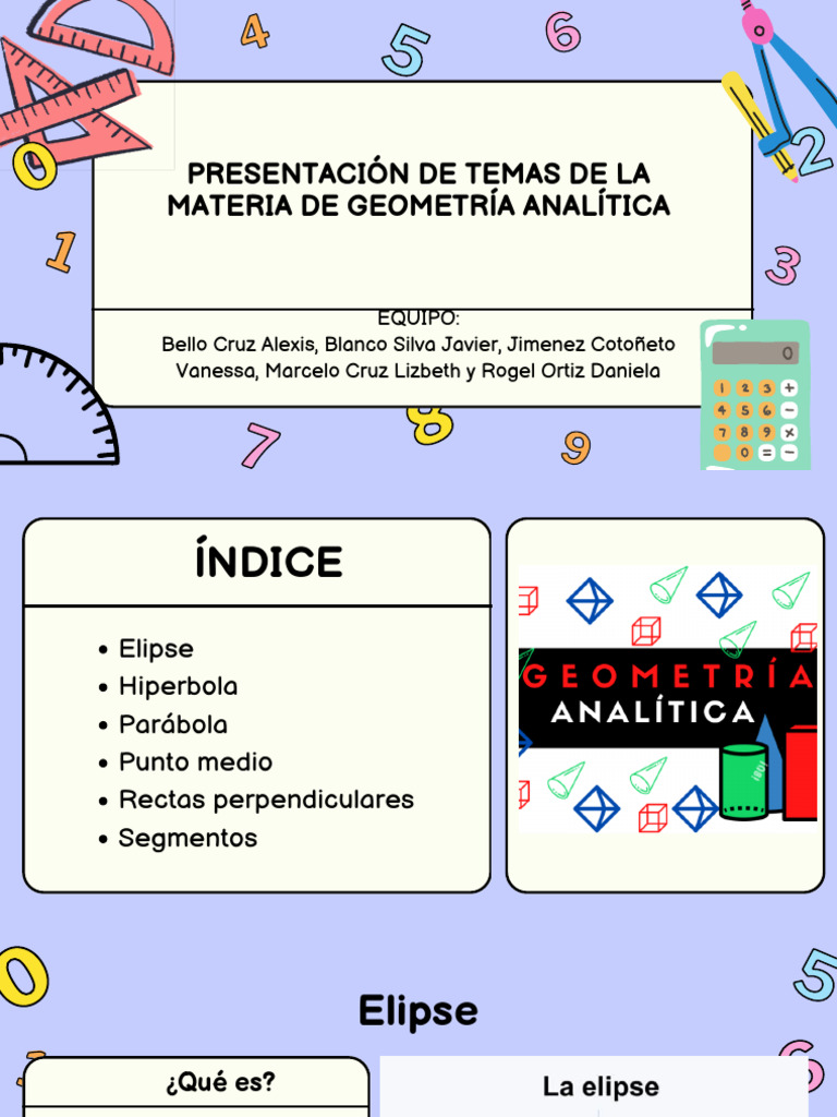 Temas de Geometria Analitica | PDF | Elipse | Línea (geometría)