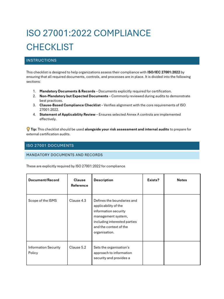 Iso 27001 - 2022 Compliance | PDF | Information Security | Regulatory Compliance
