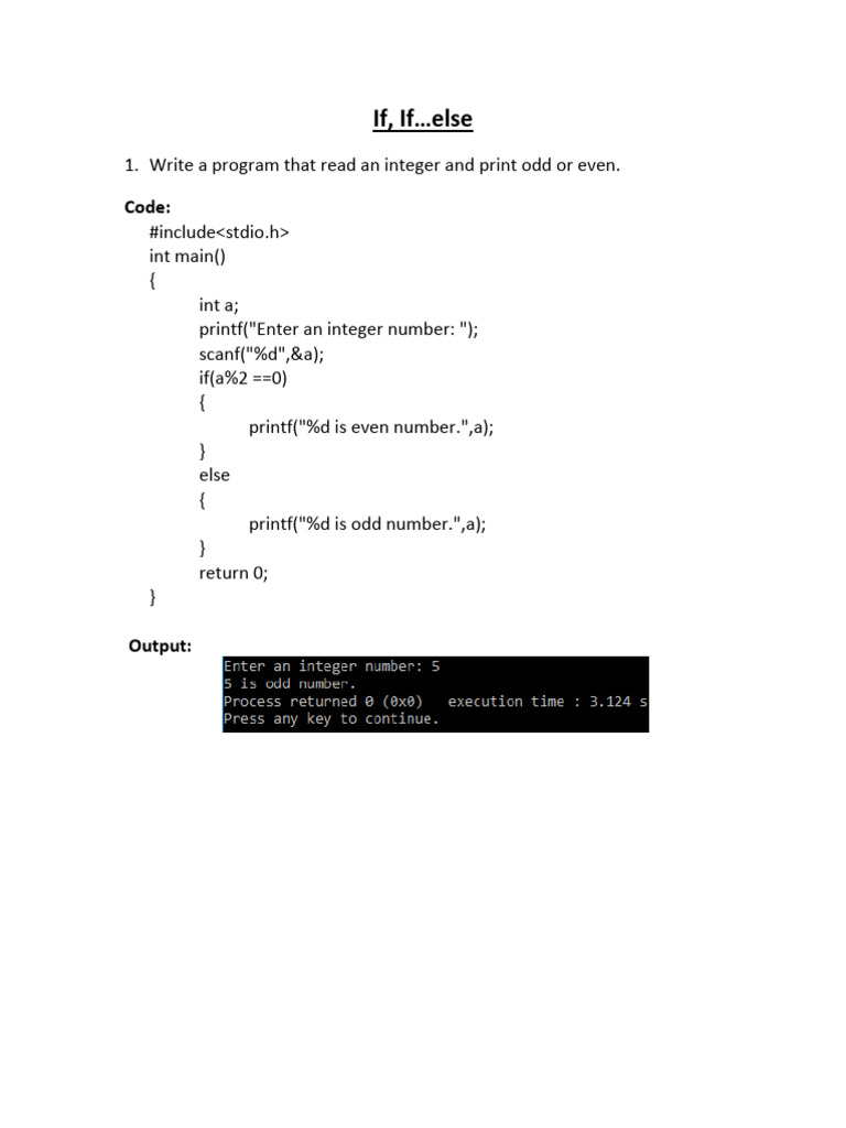 if- if_else | PDF | Software Engineering | Computer Standards