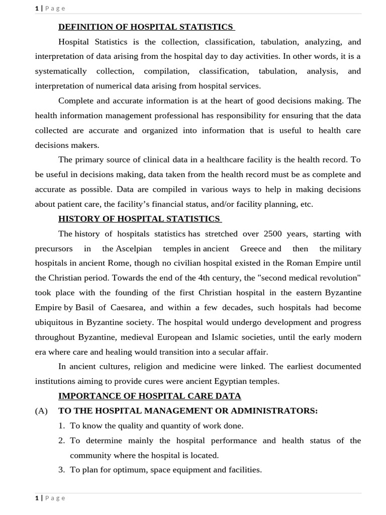 Understanding Hospital Statistics | PDF | Emergency Medical Services ...