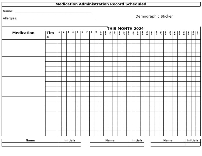 Medication Administration Record Template | PDF