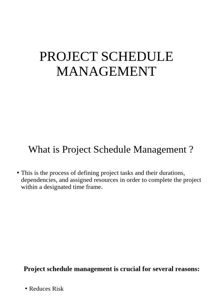 Project Schedule Management Guide | PDF | Project Management | Business