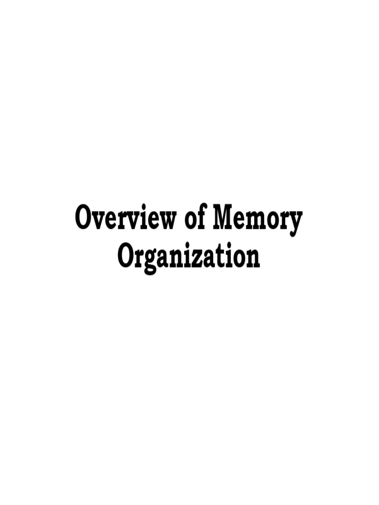 Memory Organization and Addressing Basics | PDF