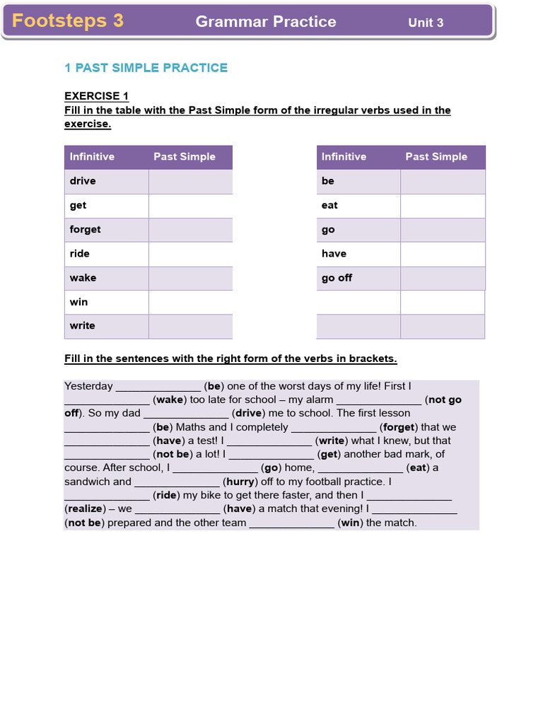 Footsteps 3 Grammar Practice Unit 3 | PDF | Adjective | Cyberbullying