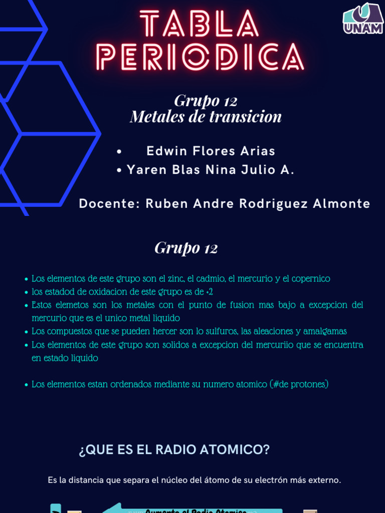 Metales de Transición: Grupo 12 | PDF | Rieles | Conjuntos de elementos ...