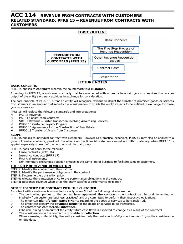 Acc 114 Revenue From Contracts With Customers | PDF | Prices ...