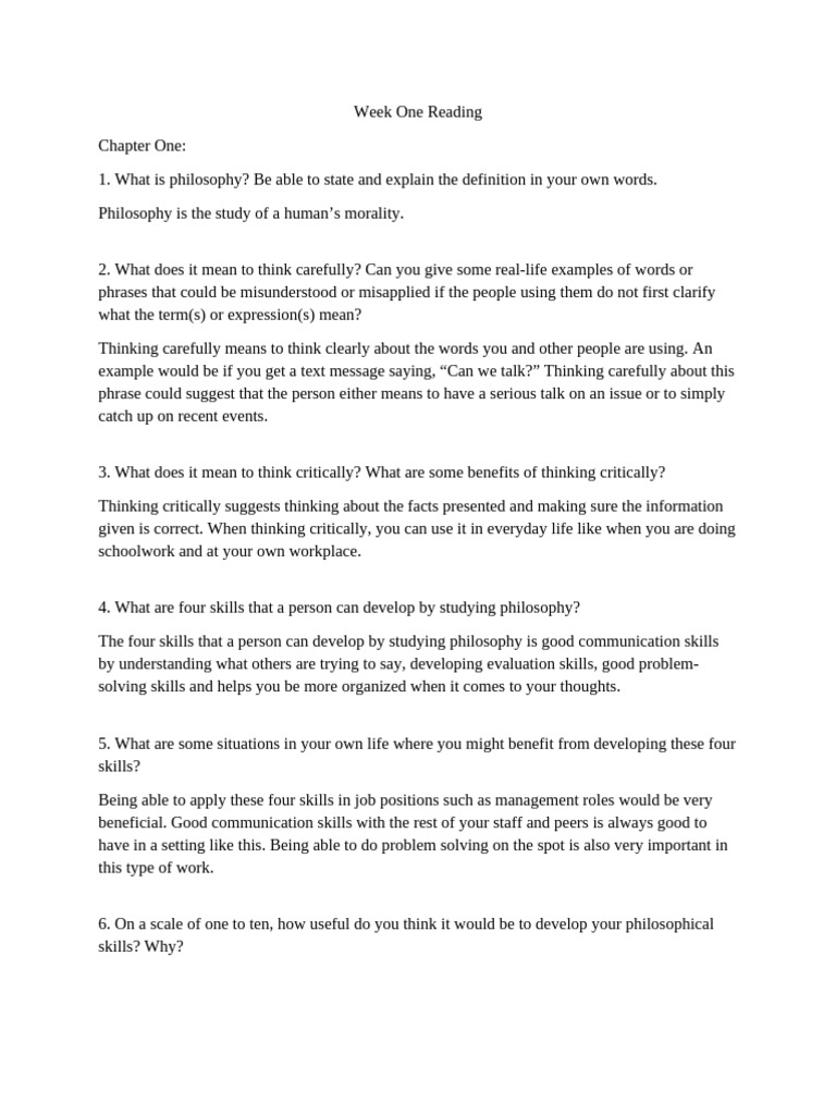 Understanding Philosophy and Critical Thinking | PDF | Argument | Reason