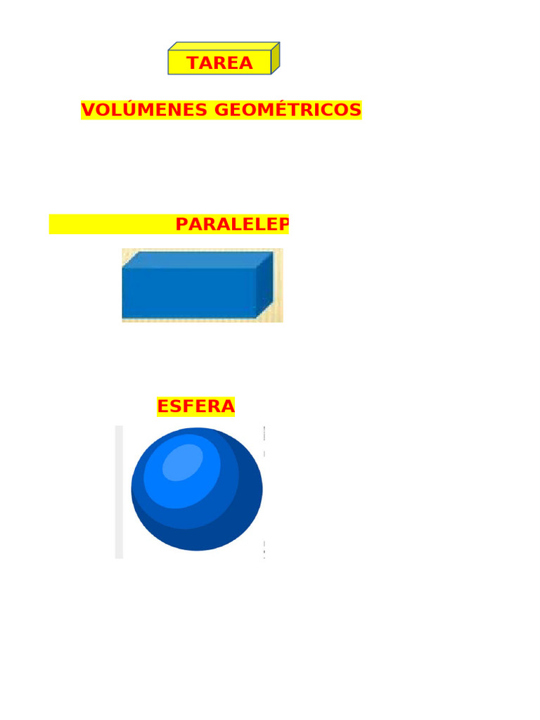Volúmenes Geométricos | PDF