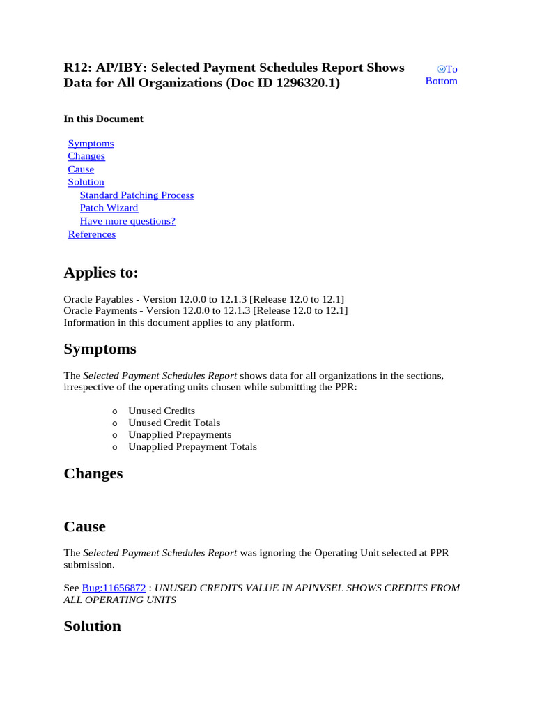 AP/IBY Payment Schedules Report Fix | PDF | Information Technology ...