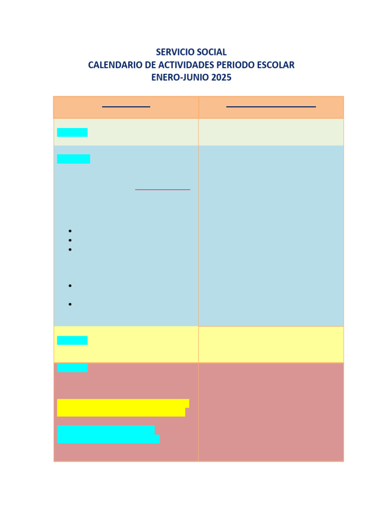 CALENDARIO SS Ene-Jun 2025 | PDF