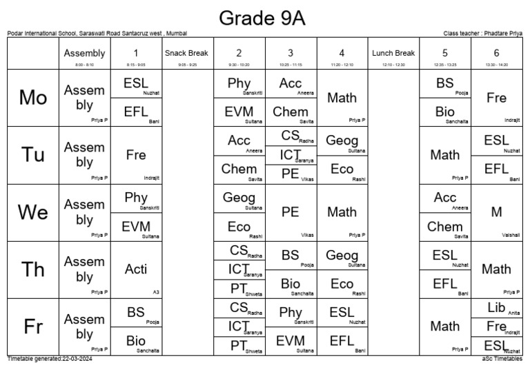 Old Time Table | PDF