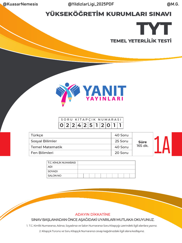 2025 Yanıt Tyt-1 | PDF