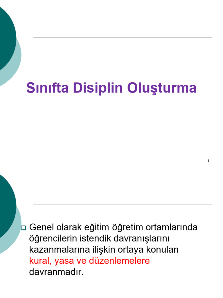 Hafta - Sinifta Di̇si̇pli̇n Oluşturma | PDF