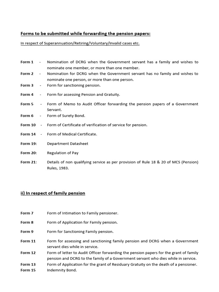 MSF Pension Forms Submission Guide | PDF | Pension | Guarantee