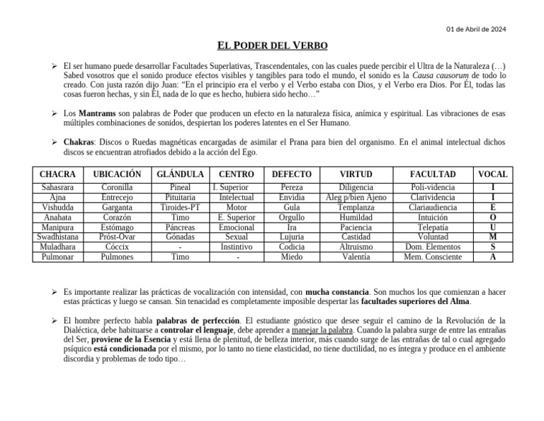 El Poder del Verbo y su Impacto | PDF