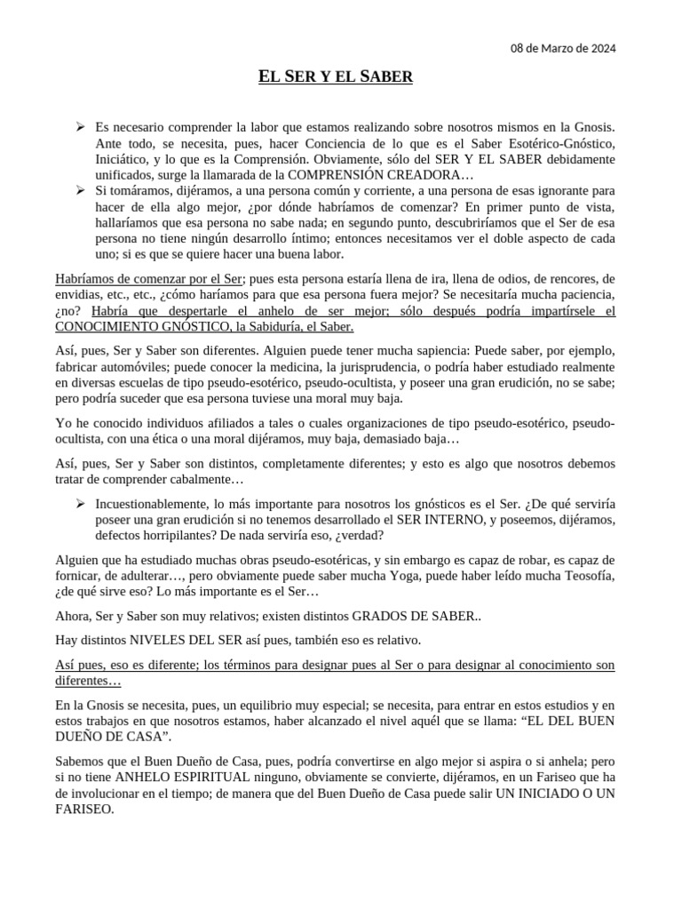 1 El Ser y el Saber | PDF