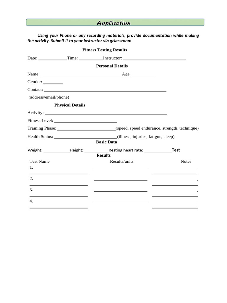 Assignment 1 Fitness Testing | PDF | Body Mass Index