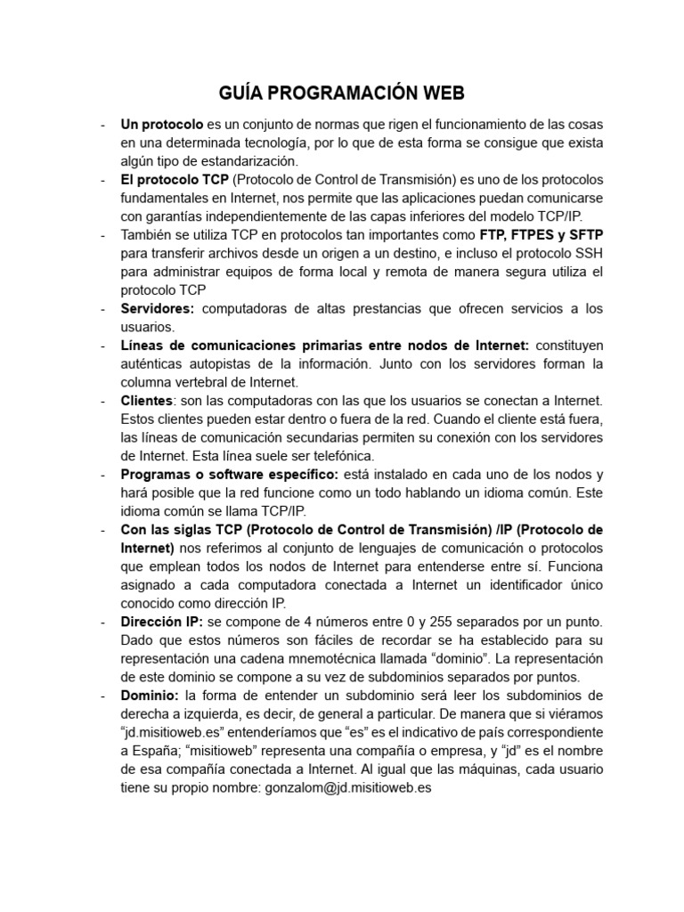Guia Progra Web | PDF | Internet | Protocolo de Control de Transmisión