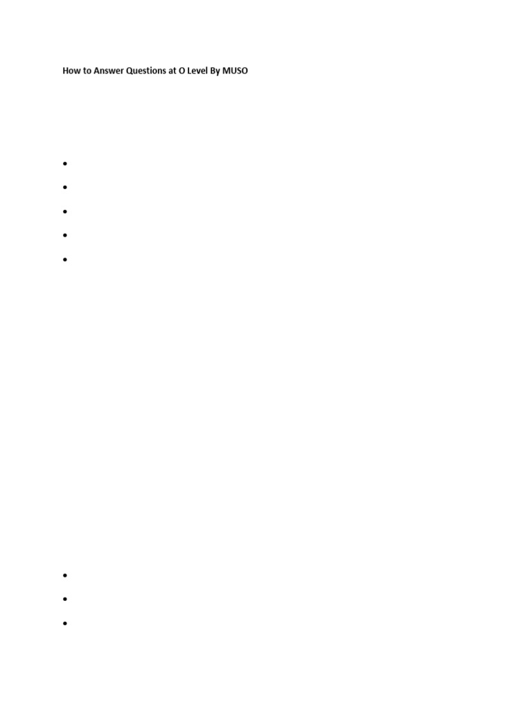 O Level Question Answering Guide | PDF | Language Mechanics | Linguistics