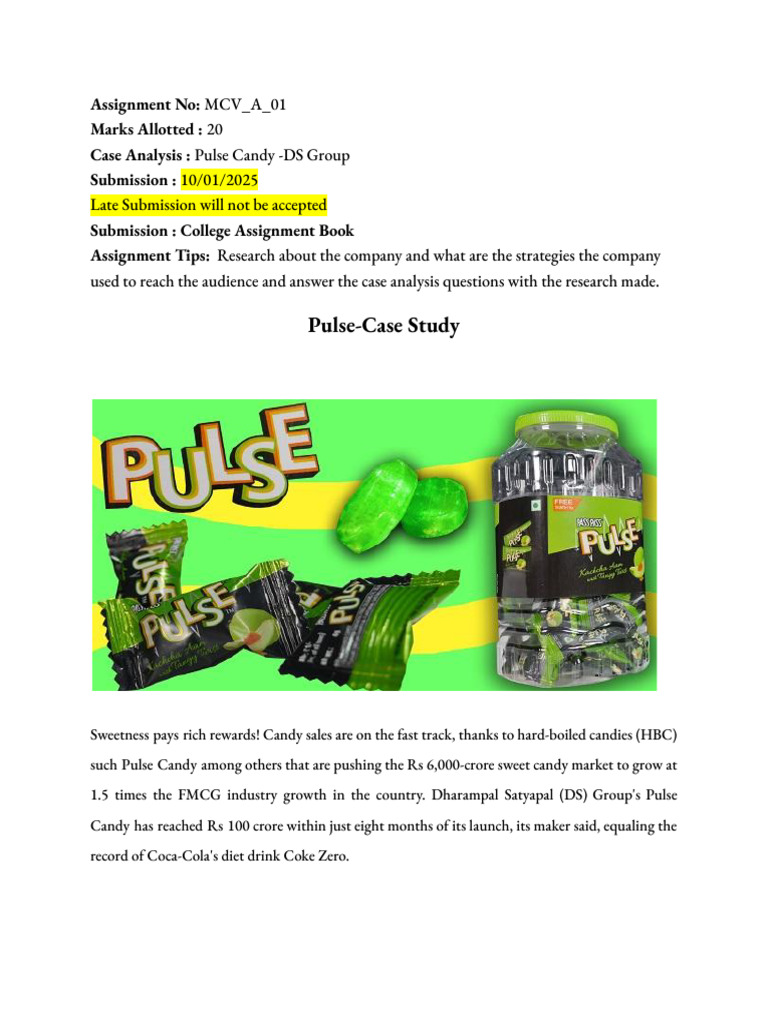 Pulse Case Study - Analysis | PDF | Brand | Marketing