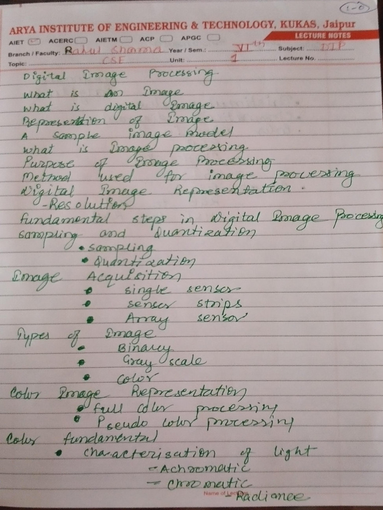 DIP (Unit-1) Notes | PDF