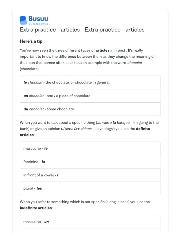 Articles Definite, Indefinite, Partitive | PDF