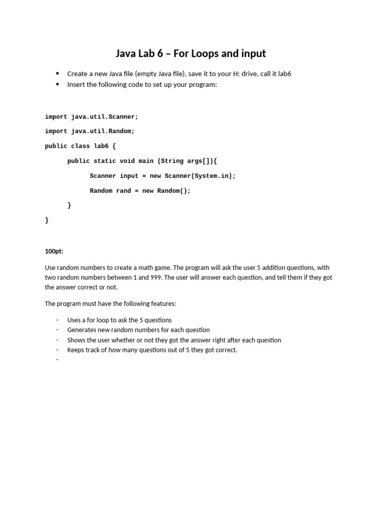 Java Lab 6 | PDF Java Lab 6 | PDF
