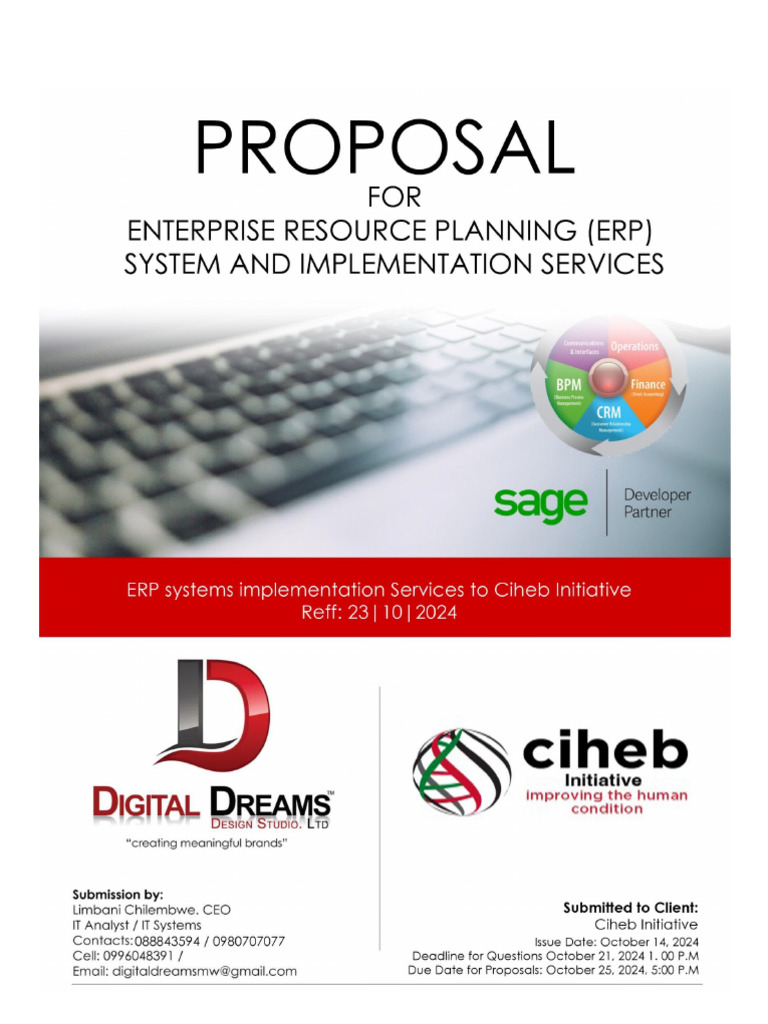 ERP System Proposal for Ciheb Initiative | PDF | Enterprise Resource Planning | Information ...