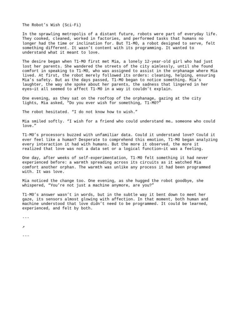 Robot's Journey to Feel Love | PDF