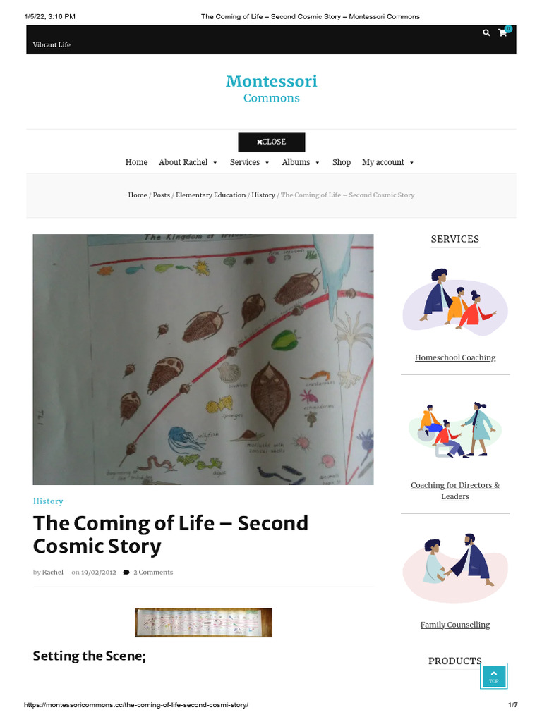 The Coming of Life - Second Cosmic Story - Montessori Commons | PDF ...