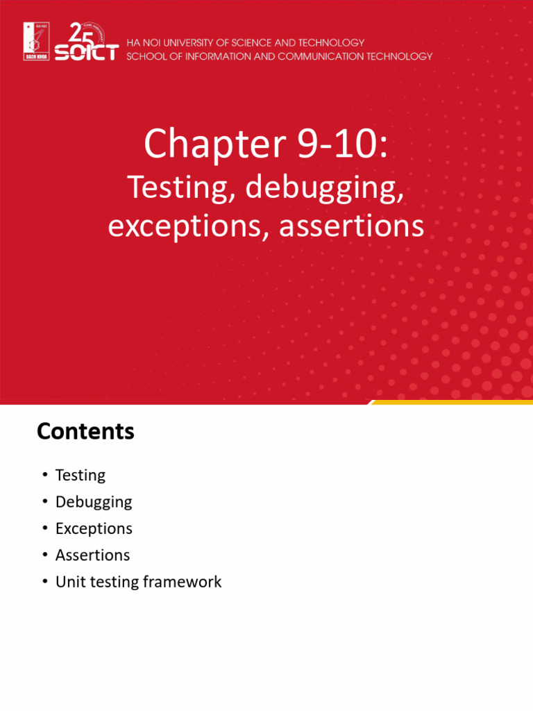 9 10 Testing Debugging Exceptions Assertions Pdf Unit Testing Computer Program