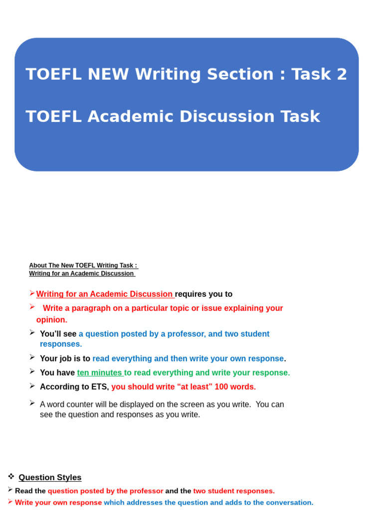 TOEFL Writing - Task 2 - Academic Discussion | PDF | Social Media ...