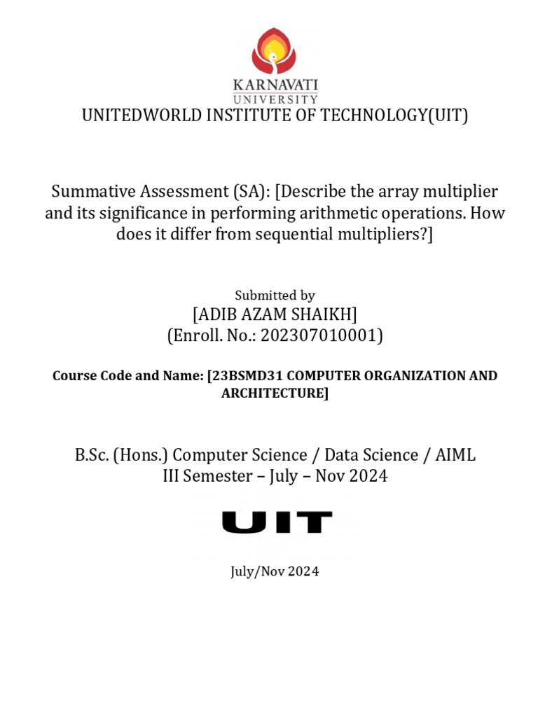 Coa | PDF | Central Processing Unit | Parallel Computing