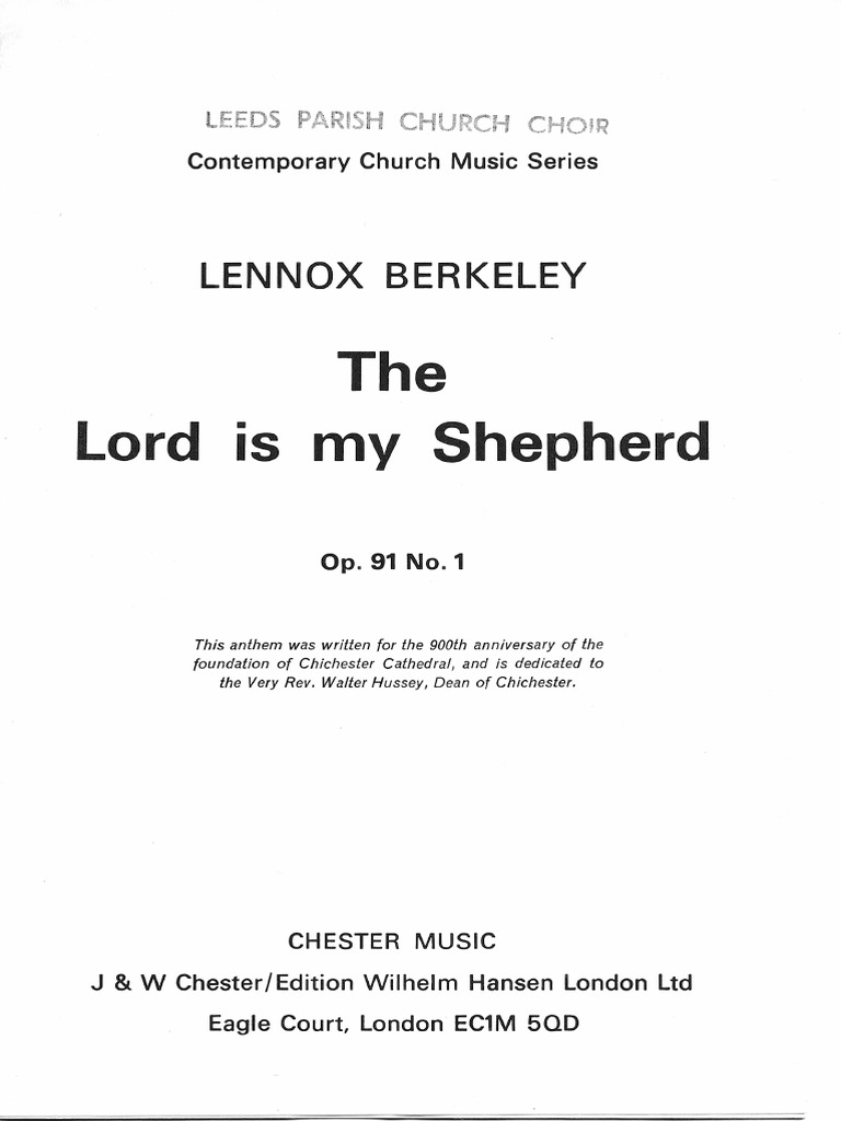 Berkeley - The Lord Is My Shepherd | PDF