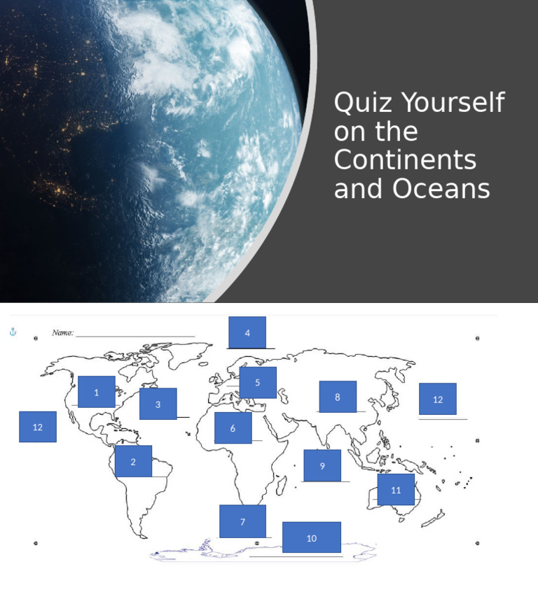 Quiz Yourself on the Continents and Oceans | PDF