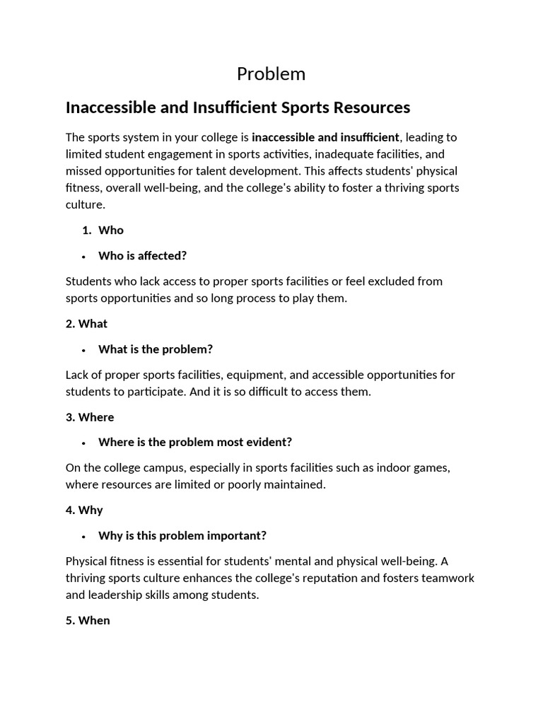 Improving College Sports Accessibility | PDF | Design Thinking | Social ...