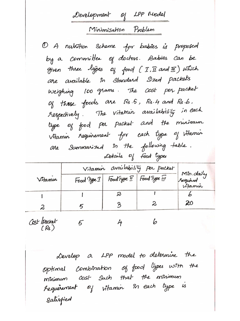 LPP Formulation Minimization | PDF