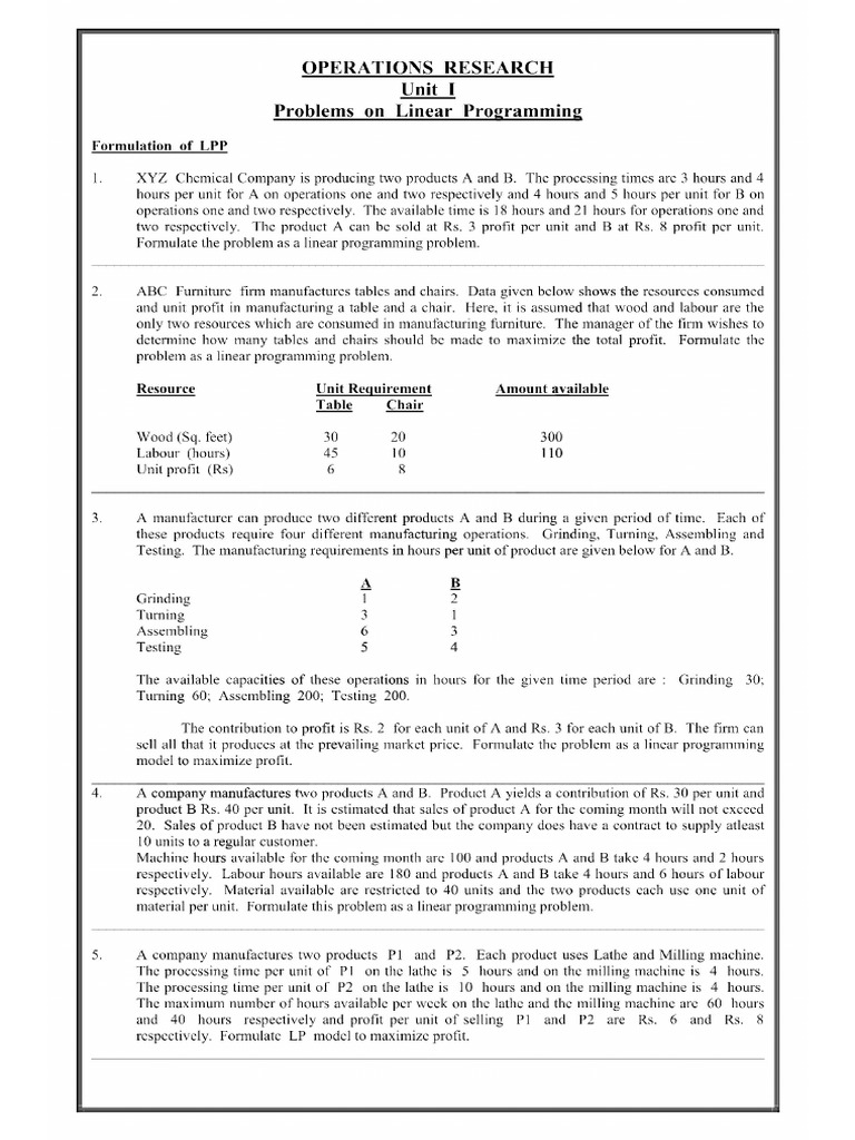 MBA or Probs on LPP Formulation_2 | PDF