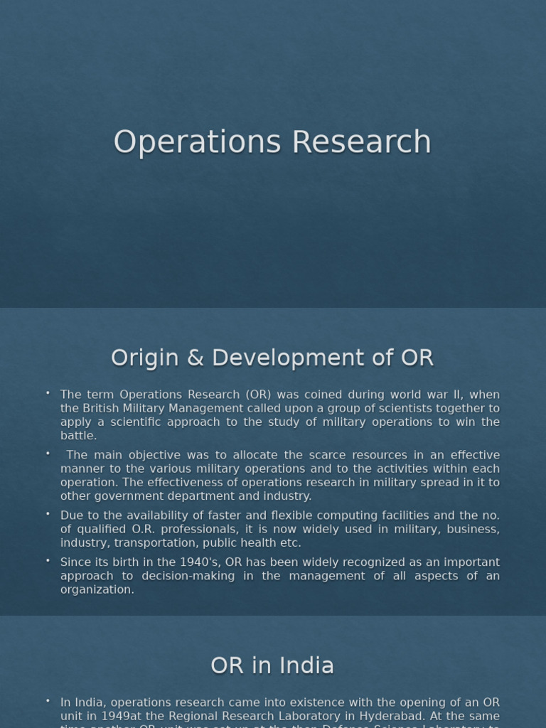Phases & Applications of or | PDF | Operations Research | Recruitment
